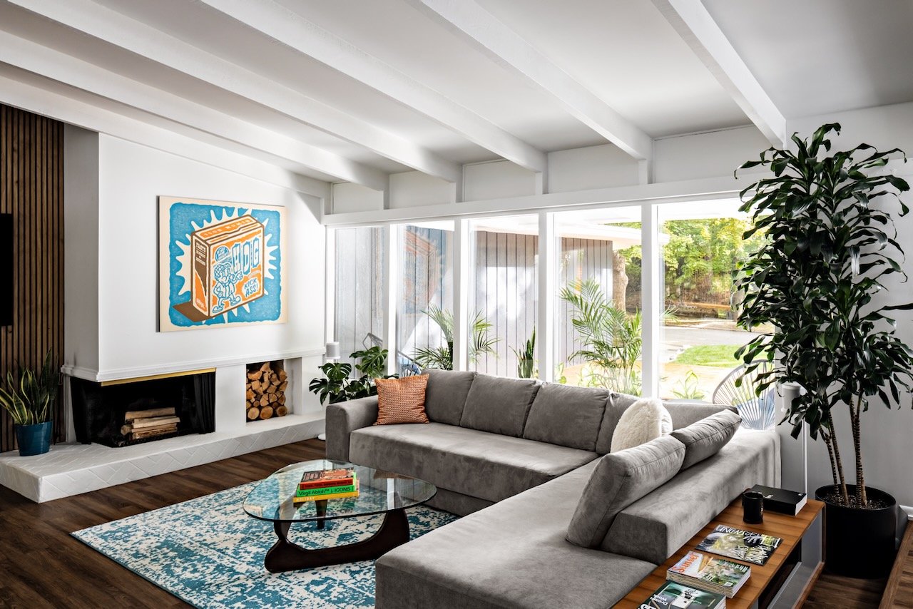 1948 midcentury house remodel - living room - Mid Century Home